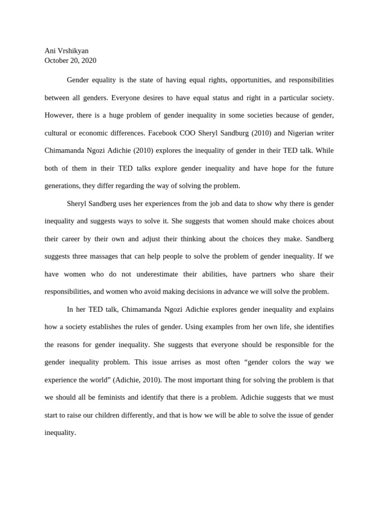 Comparison - Contrast Essay Draft - Ani Vrshikyan | PDF ...