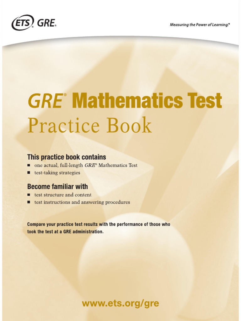 GRE Mathematics Test Practice Book | PDF