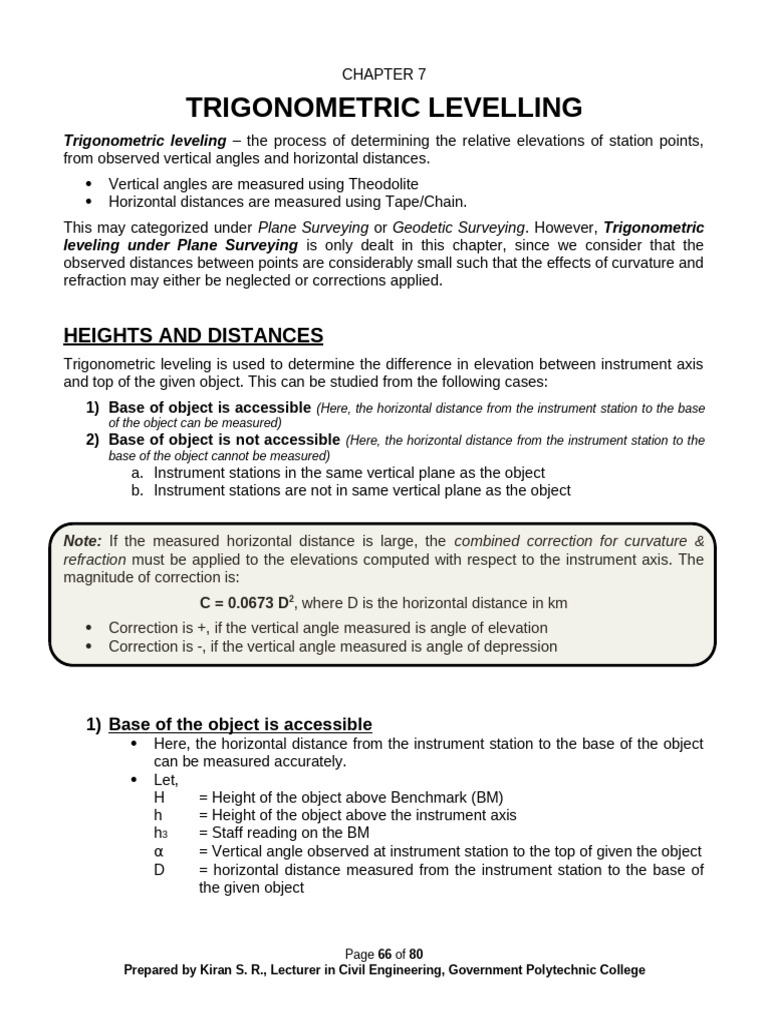 03_trigonometric_levelling | PDF | Surveying | Metrology
