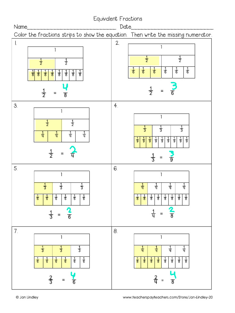 Eric Melo Martinez - Equivalent Fractions | PDF