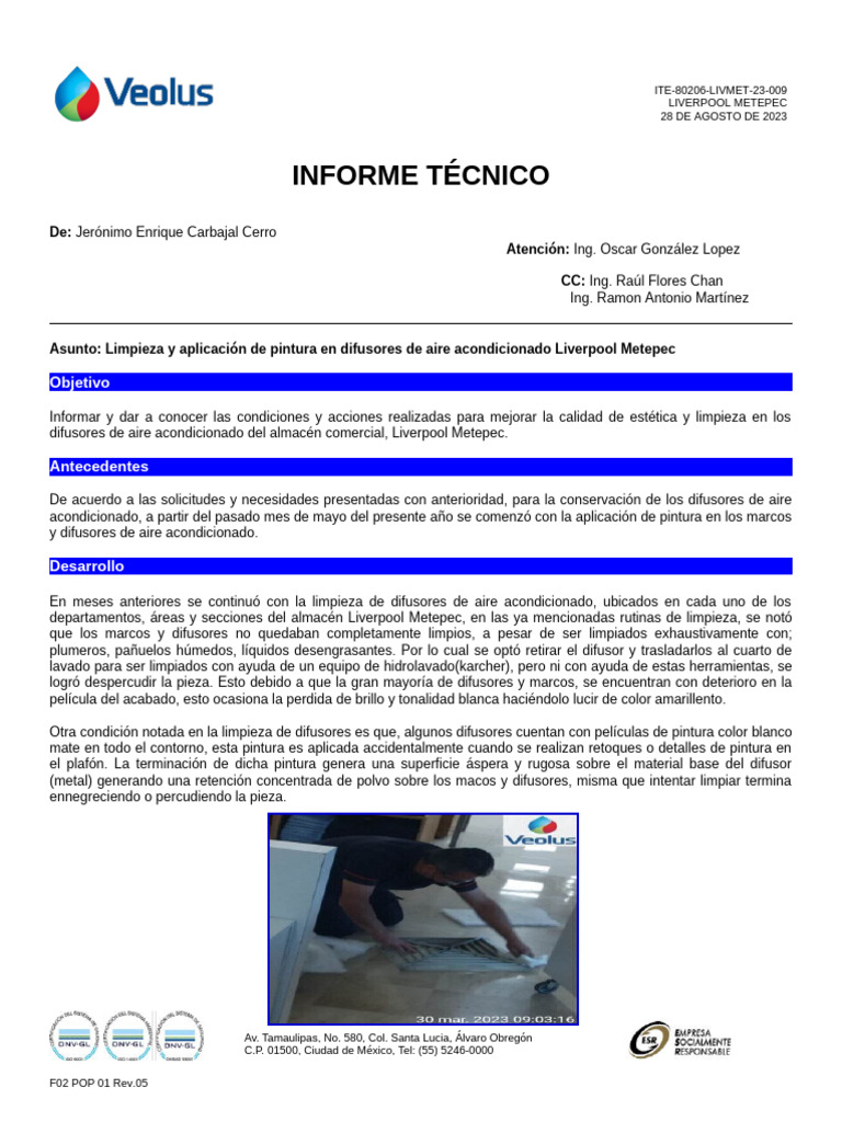 Ite-80206-Livmet-23-008 Limpieza y Pintura en Marcos y Difusores de ...