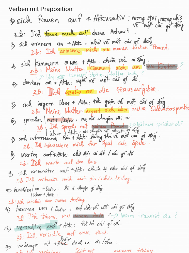Theorie verben mit Praposition | PDF Theorie verben mit Praposition | PDF