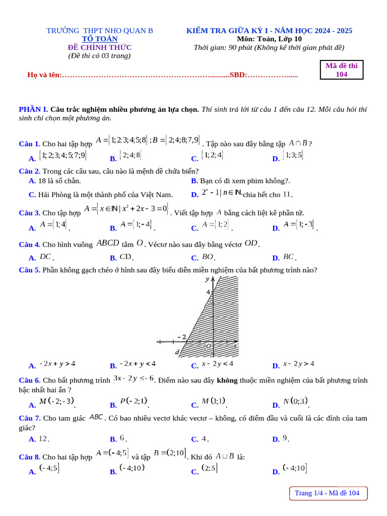 Trư NG THPT Nho Quan 1 | PDF