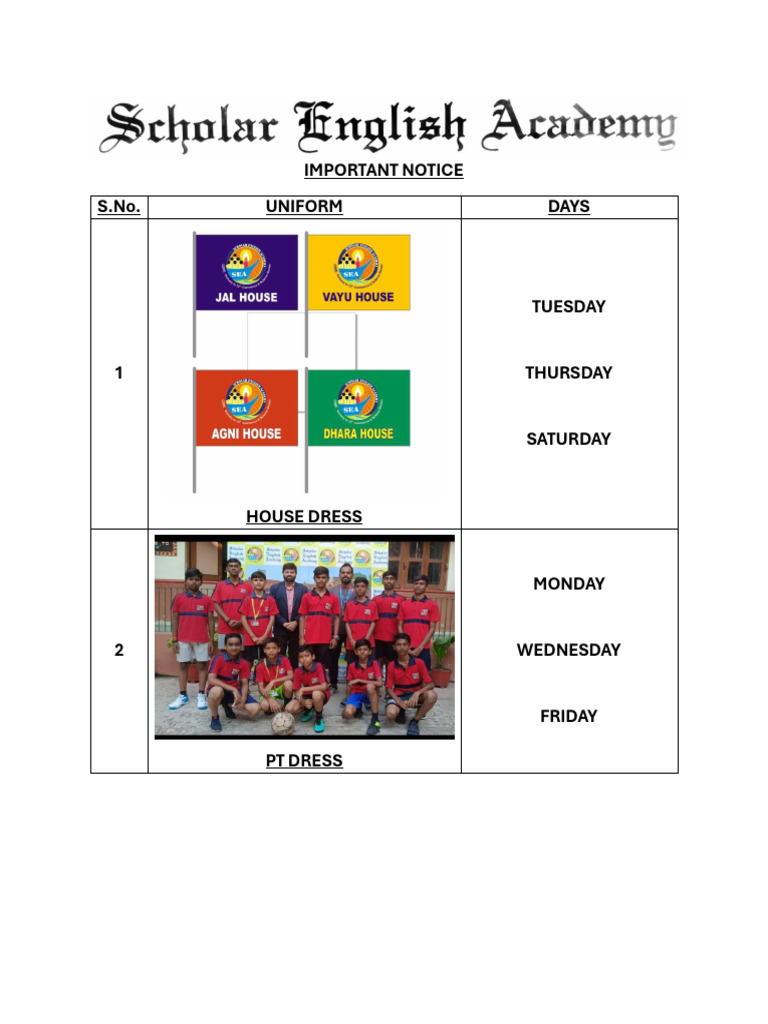 UNIFORM NOTICE 2024-25 | PDF