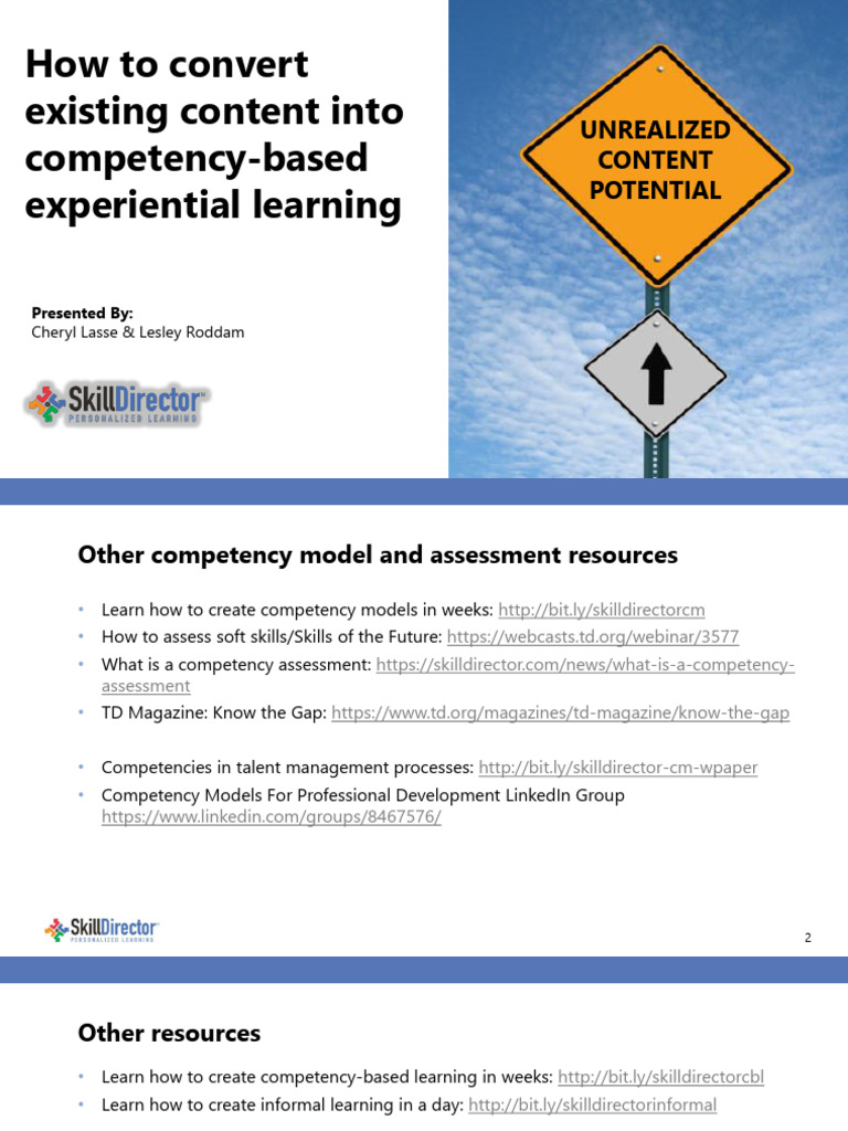 How To Convert Existing Content Into Competency-Based Experiential ...