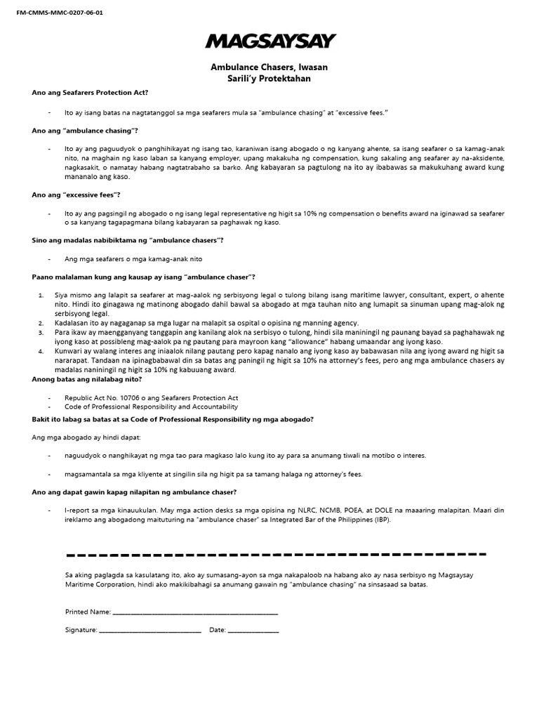 2 Sets Ambulance Chasing New Form 05.2023 | PDF