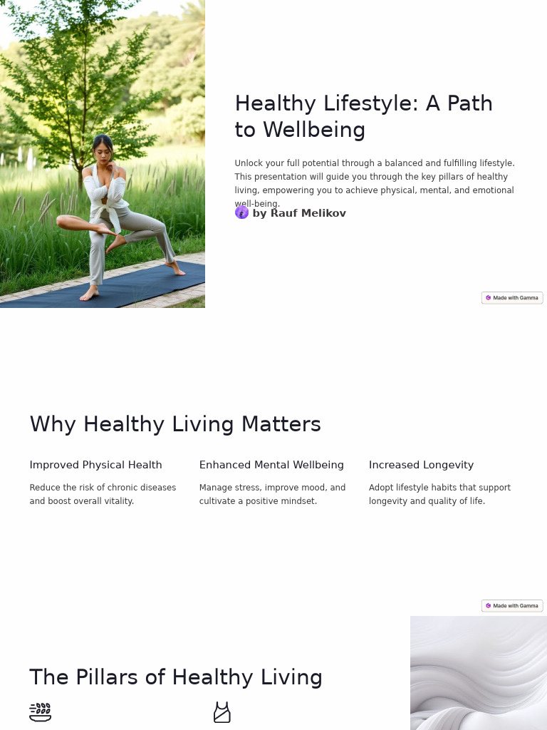 Healthy Living Guide: Key Pillars | PDF | Strength Training ...