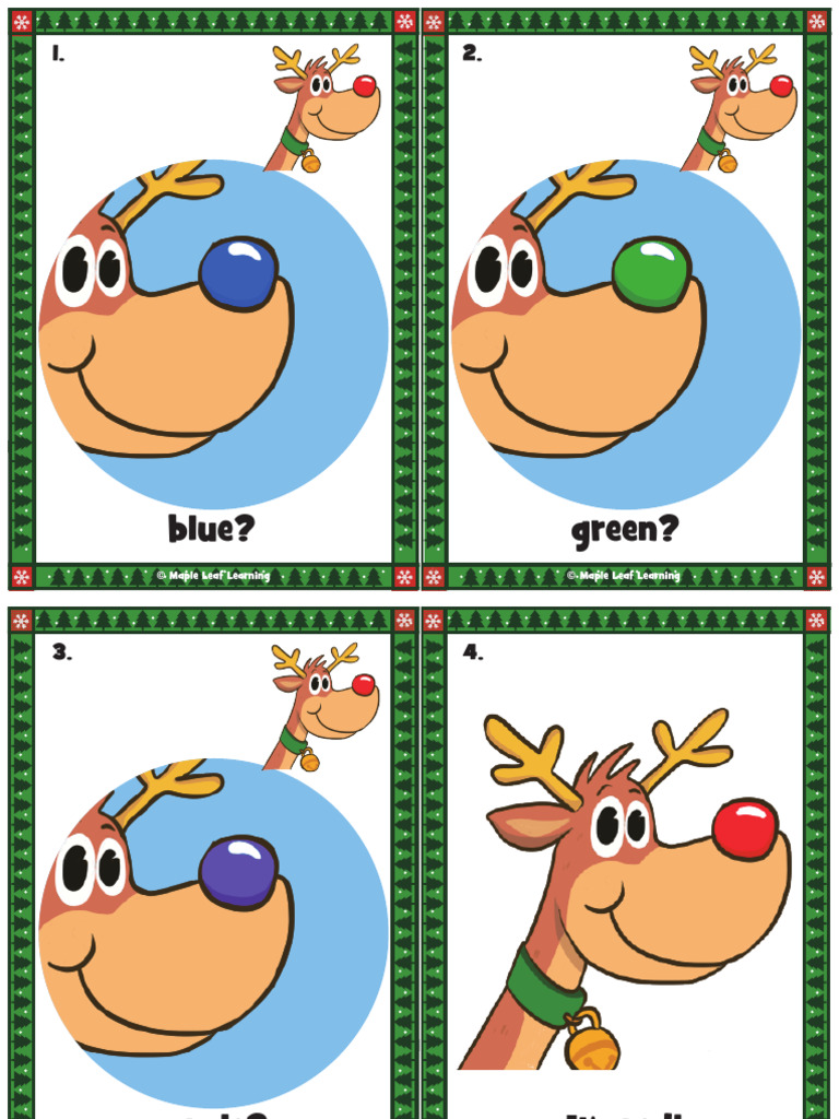 Rudolphs Nose Song Flashcards | PDF