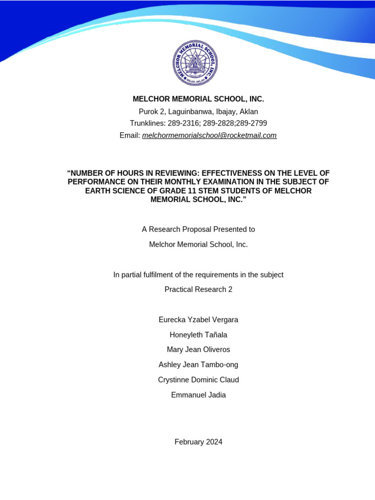 Vergara Et Al. Pr2 Final Paper 031654 | PDF | Survey Methodology | Questionnaire