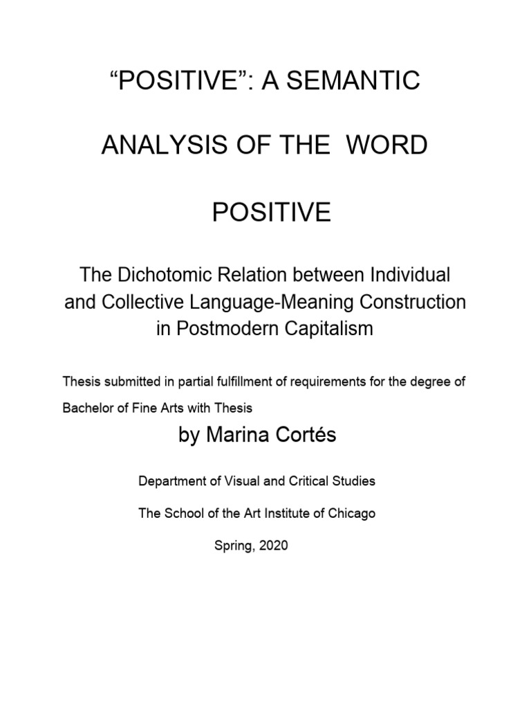 Positive A Semantic Analysis of The Wor | PDF | Behaviorism | Hiv/Aids