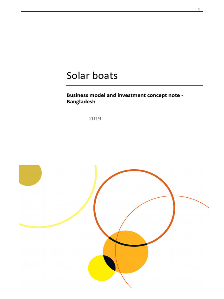 Business-model-brief-solar-boats | PDF | Solar Power | Air Pollution
