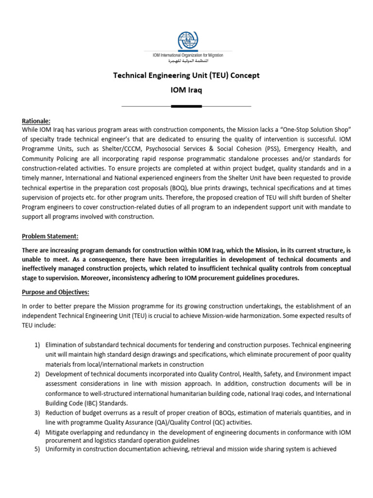 Tecchnical Engineering Unit - Concept Proposal | PDF | Procurement ...