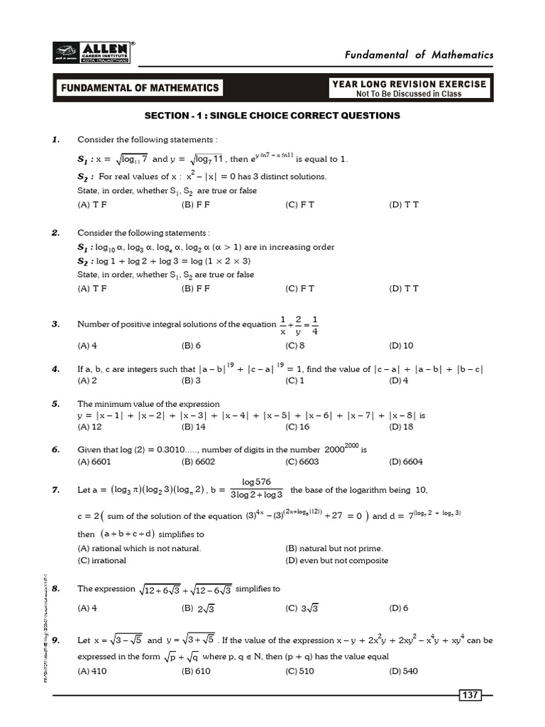 Unit-1 Final | PDF | Logarithm | Mathematical Objects