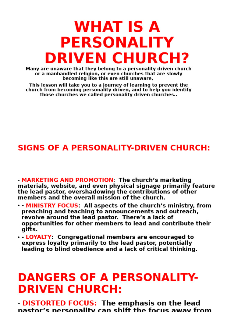 Preventing Personality-Driven Churches | PDF | Jesus | Prophecy
