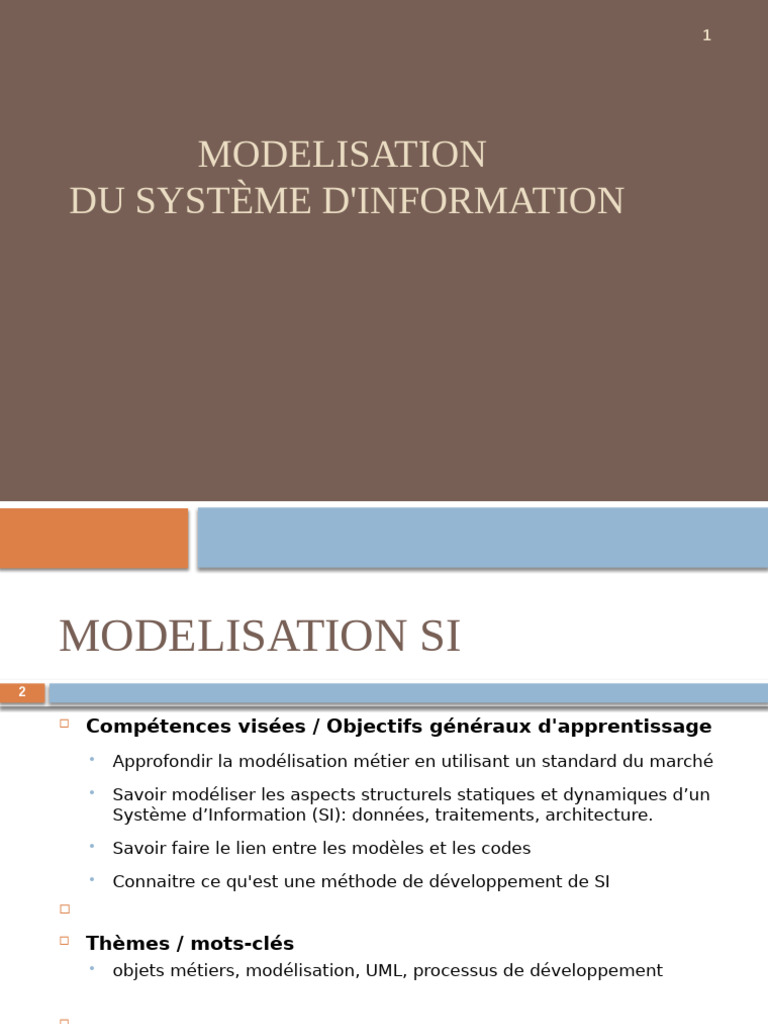 Modélisation du Système d'Information | PDF | Langage de Modélisation ...