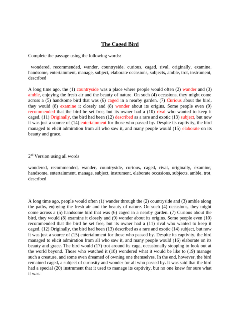 The Caged Bird | PDF