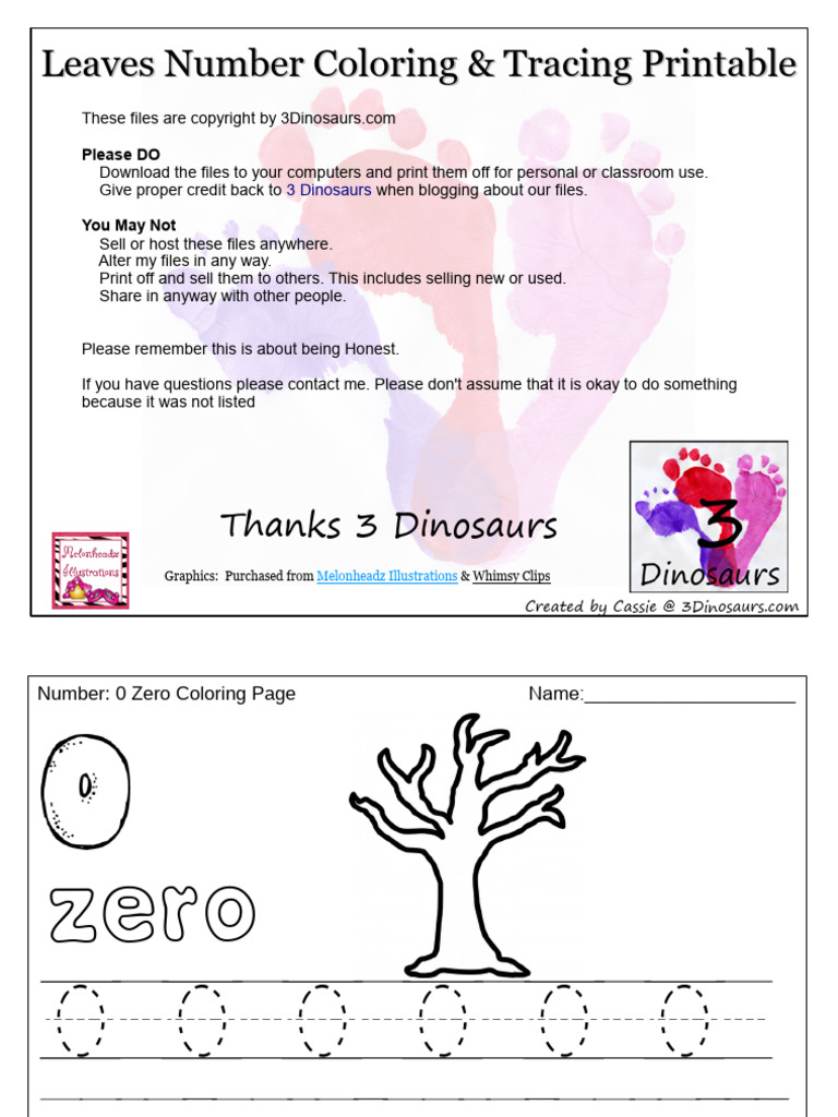 Numbercoloringtracing Leavessample | PDF