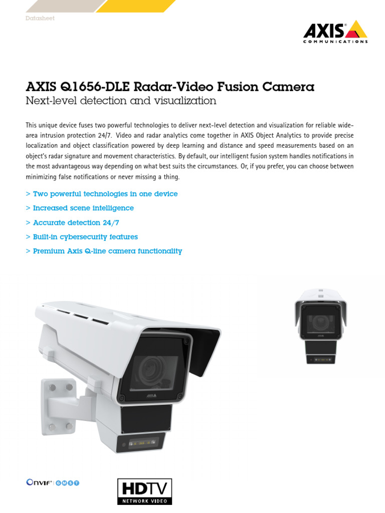 Axis q1656 Dle Radar Video Fusion Camera en | PDF | Camera | Imaging