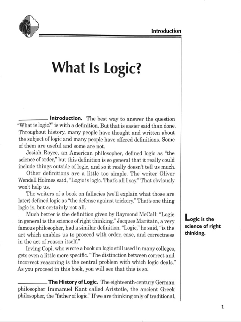 Logic Introduction | PDF | Inference | Deductive Reasoning