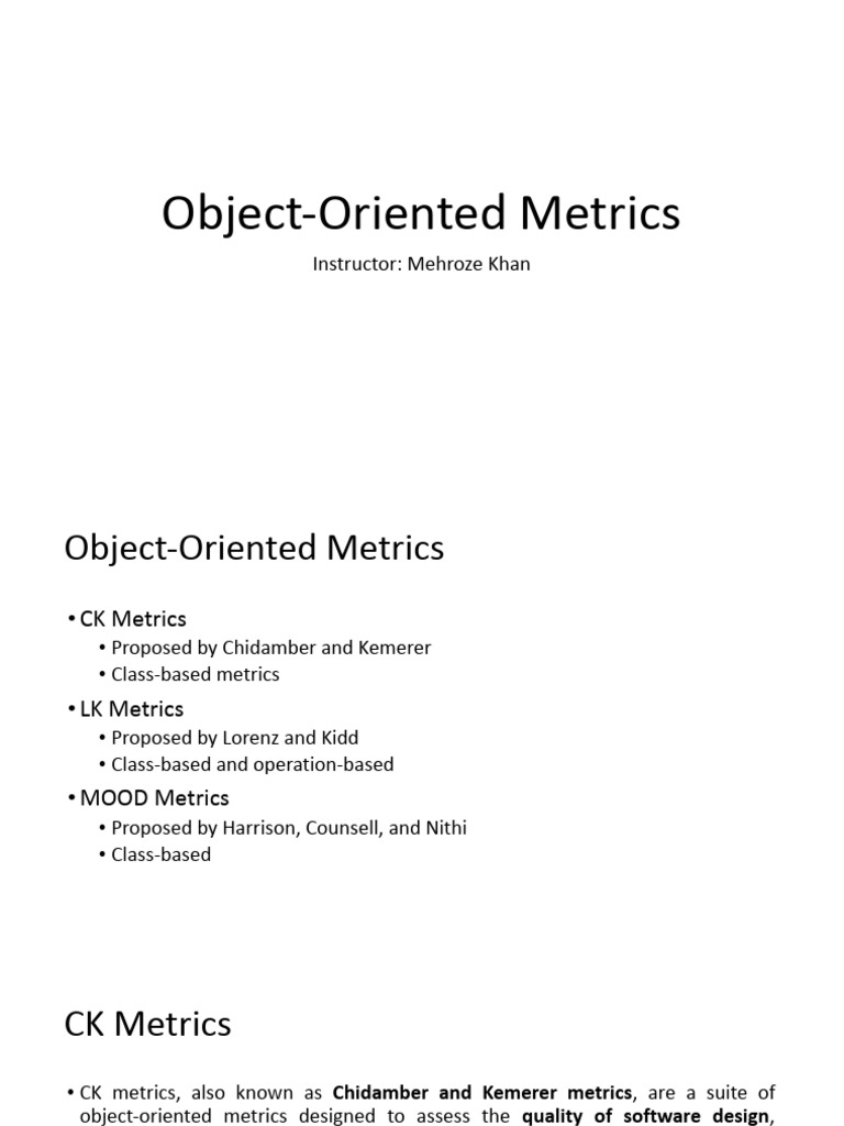 17 Object Oriented Metrics Pdf Inheritance Object Oriented 9042