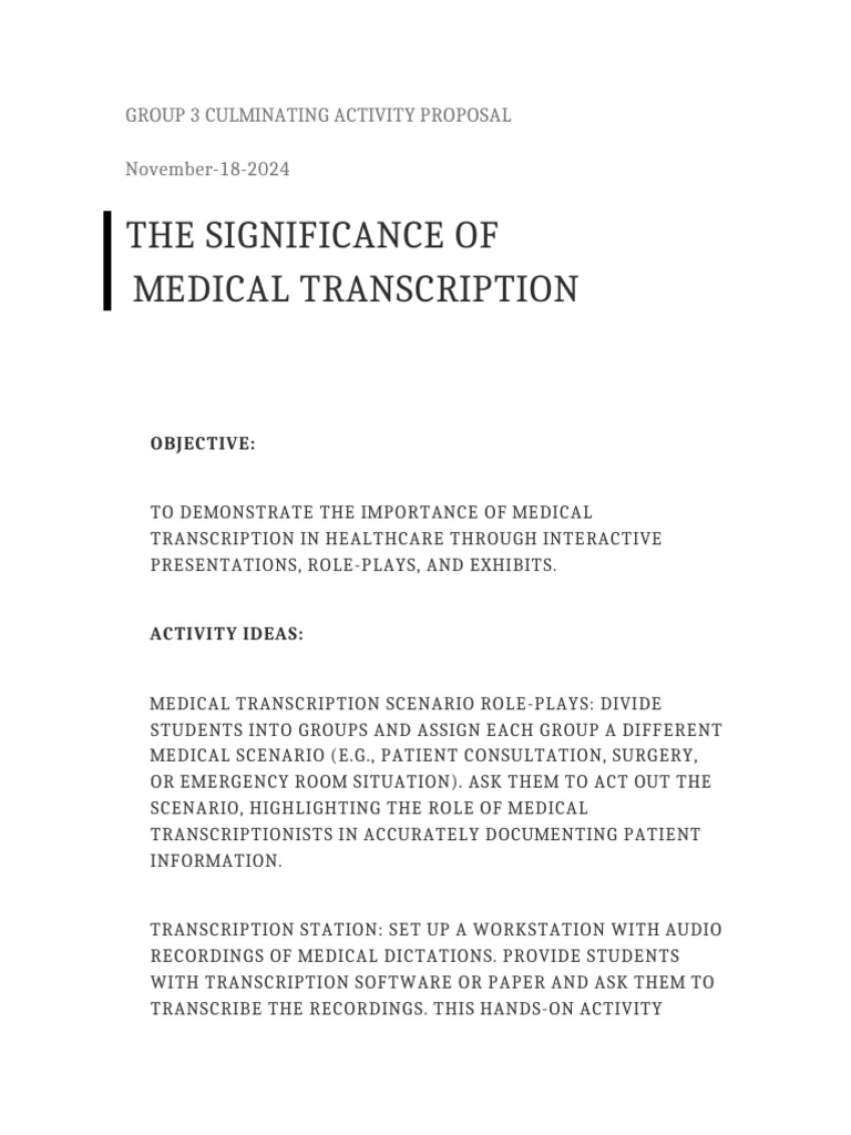 Group 3 Culminating Activity Proposal | PDF | Health Care | Medicine