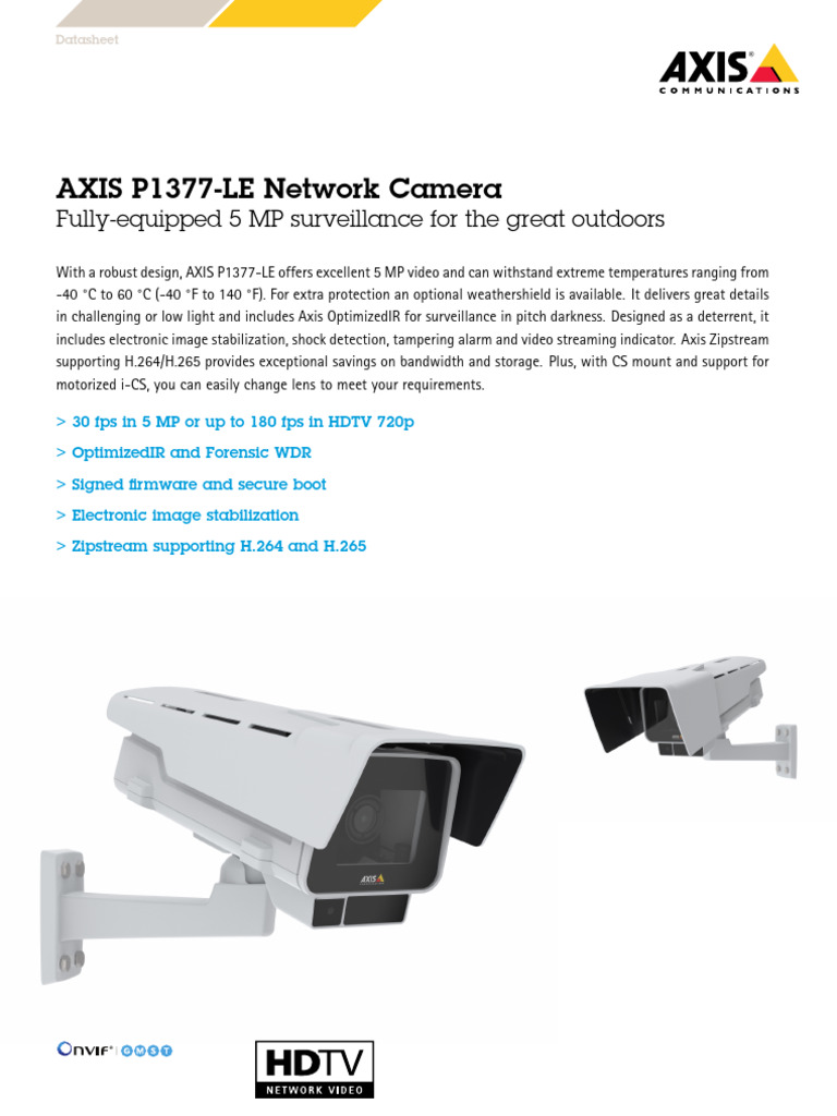 Axis p1377 Le Network Camera en US | PDF | Camera | Image Stabilization