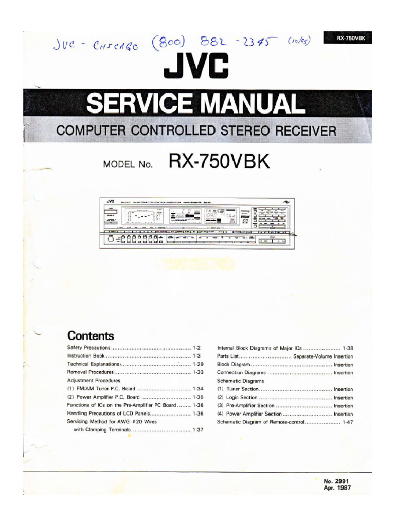 JVC RX-750VBK Service Manual | PDF