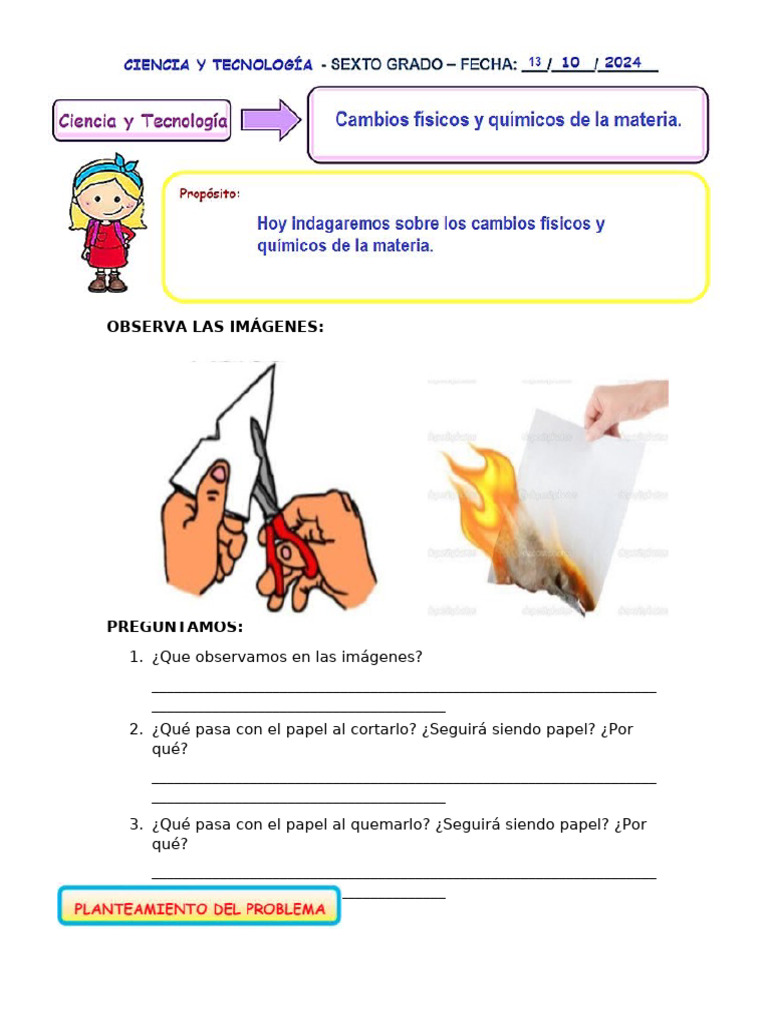 Ciencia_Cambios Físicos y Químicos de La Materia | PDF