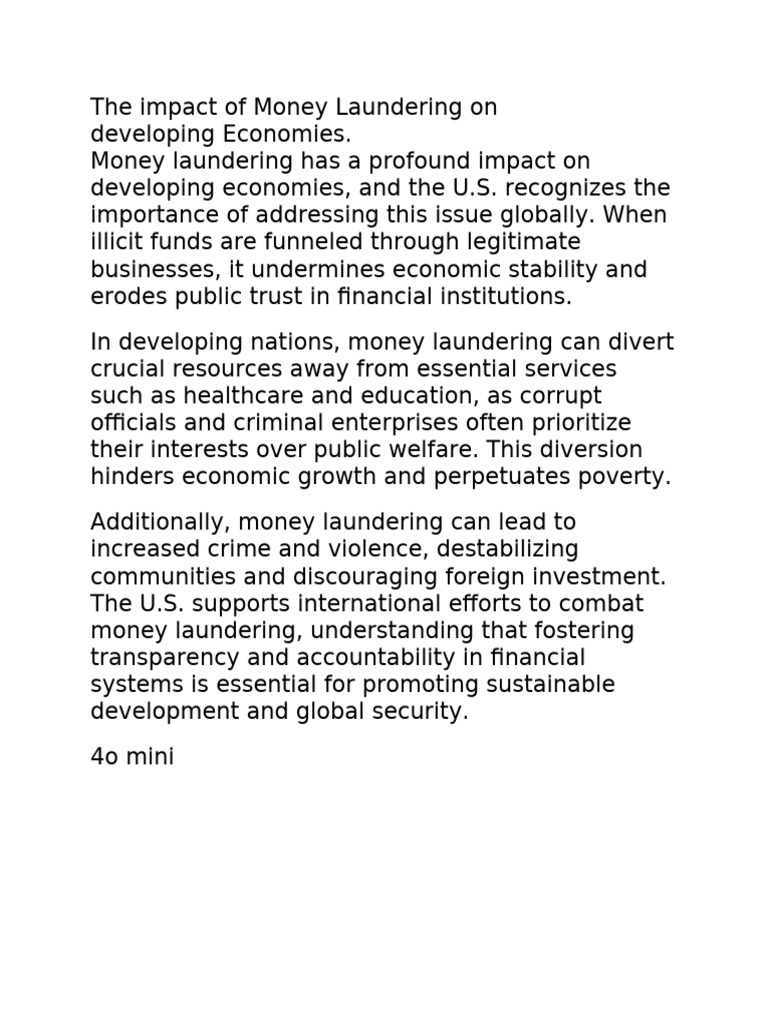 The Impact of Money Laundering On Developing | PDF | Money Laundering ...