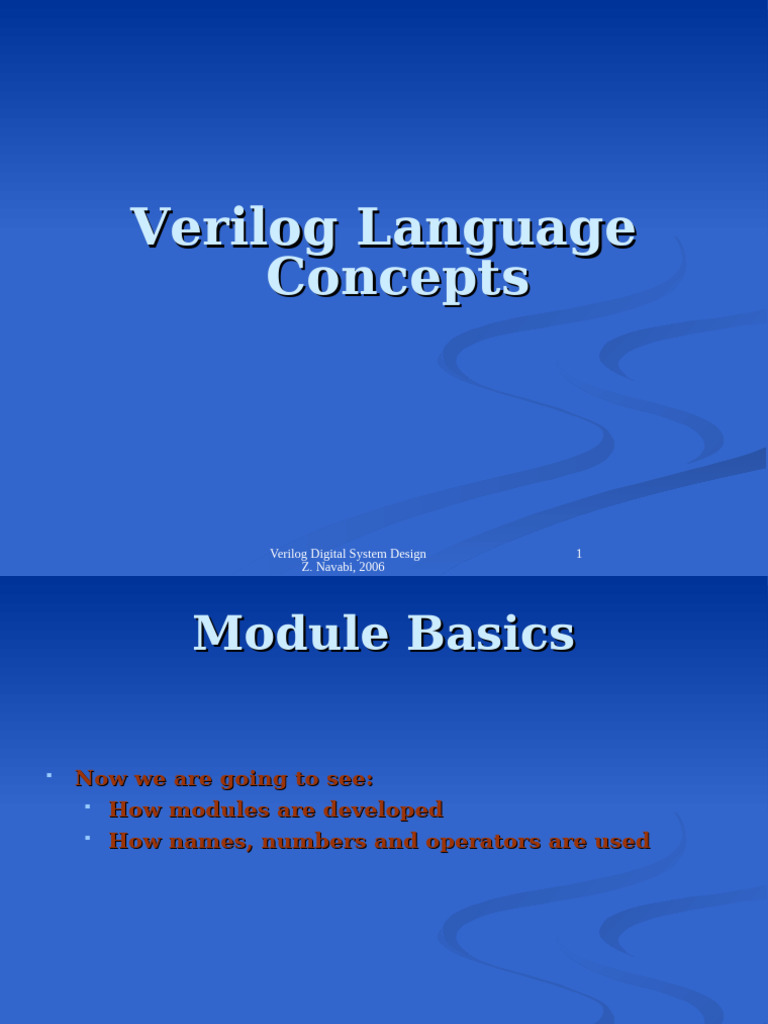 Verilog Language Concepts | PDF | Parameter (Computer Programming) | Computer Programming