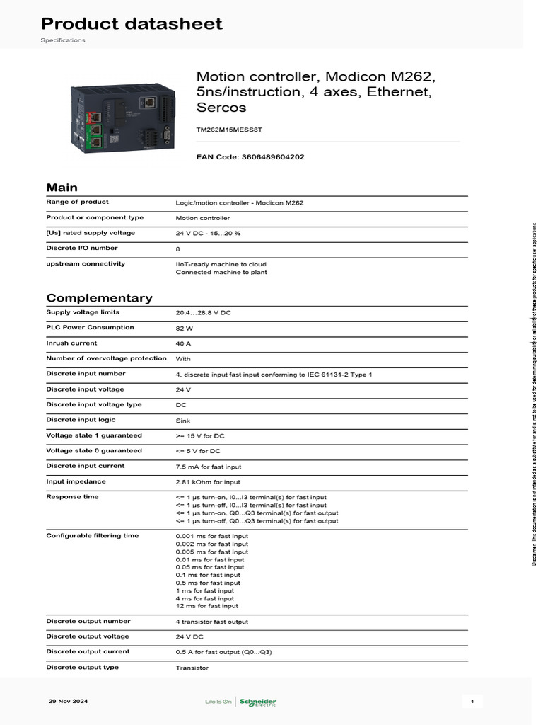 Schneider Electric - Logic-Motion-controller-Modicon-M262 ...