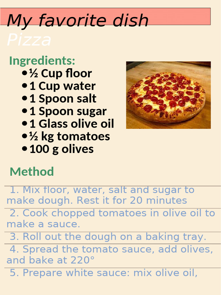Favorite Pizza Recipe Guide | PDF