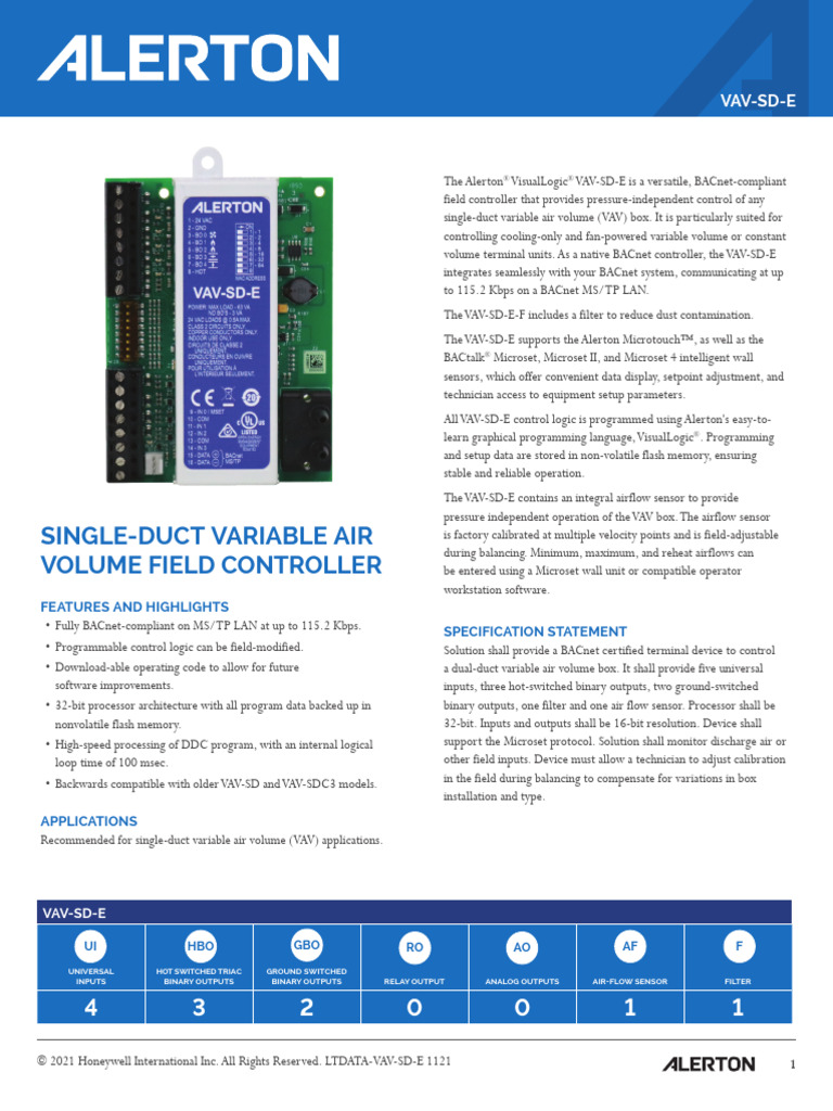 HBT Bms VAV SD E Datasheet | PDF | Computer Engineering | Computing