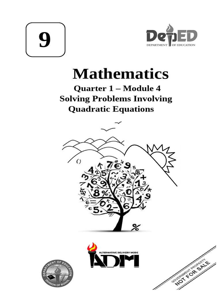 Solving Problems Involving Quadratic Equations | PDF | Equations ...