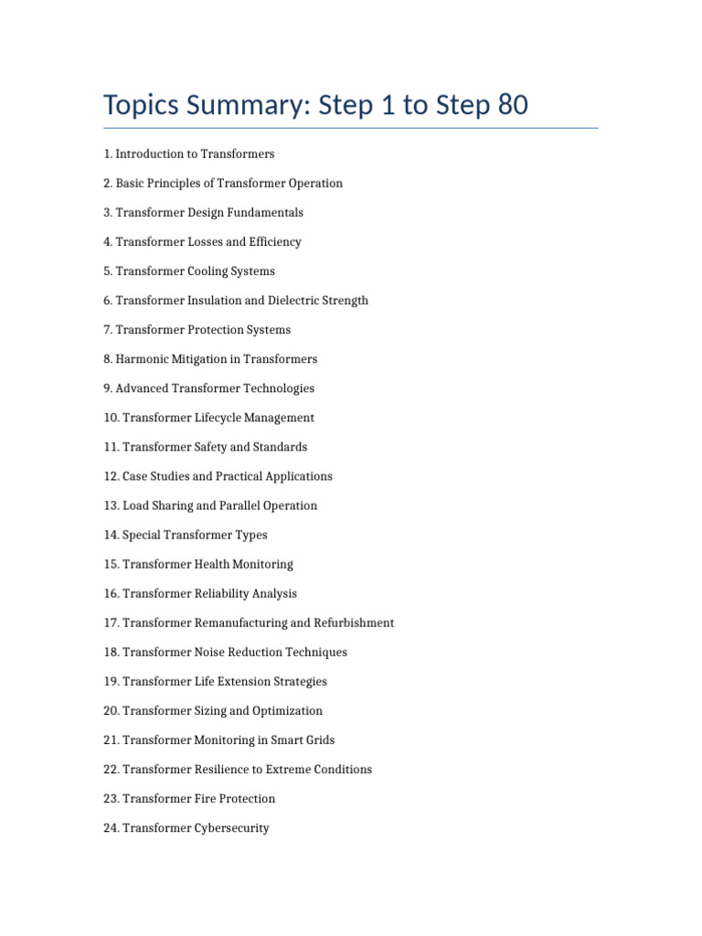 Transformer_Topics_Summary_2[1] | PDF | Transformer | Electrical ...