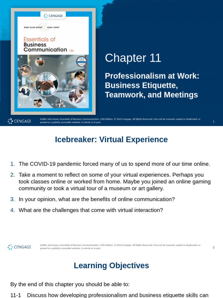 Guffey and Loewy EBC 12e PPT Chapter 11 | PDF | Etiquette | Communication