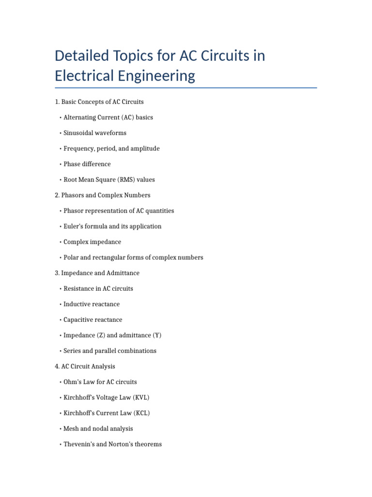 AC Circuits in Electrical Engineering | PDF