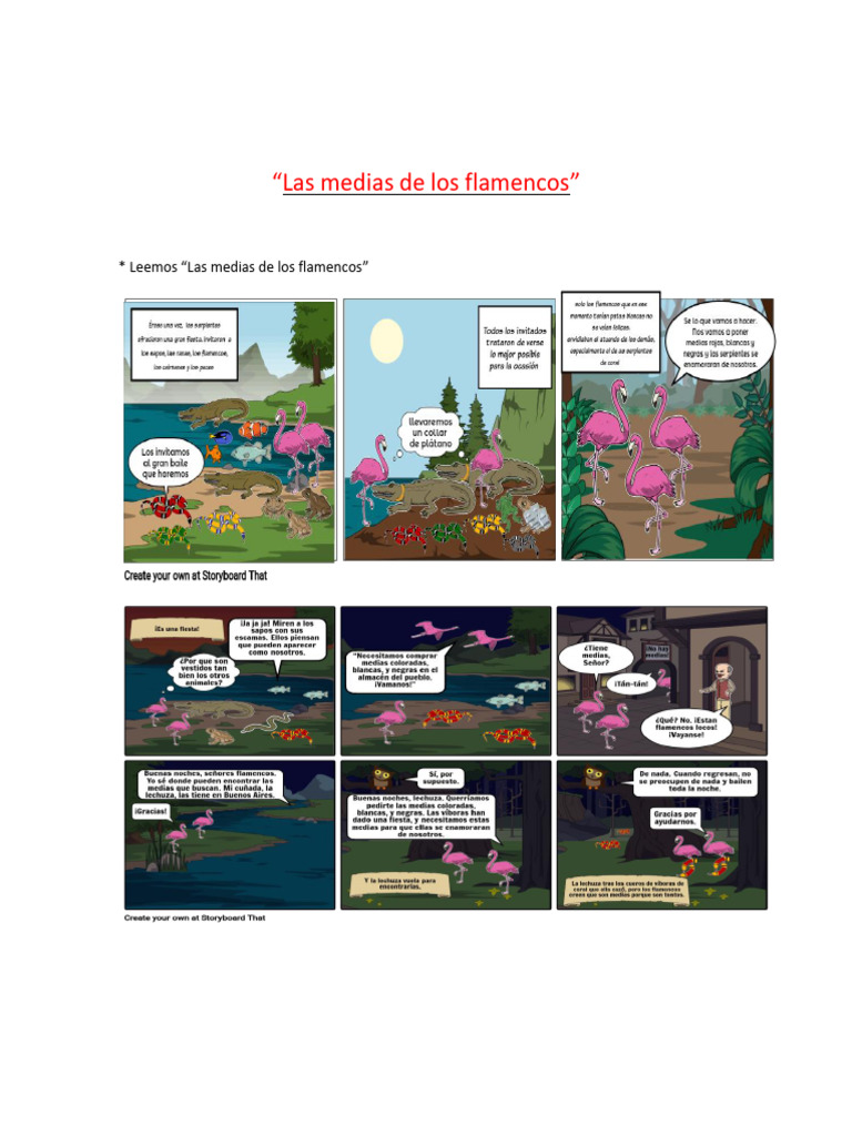 Comparto 'Las medias de los flamencos historieta' con usted | PDF