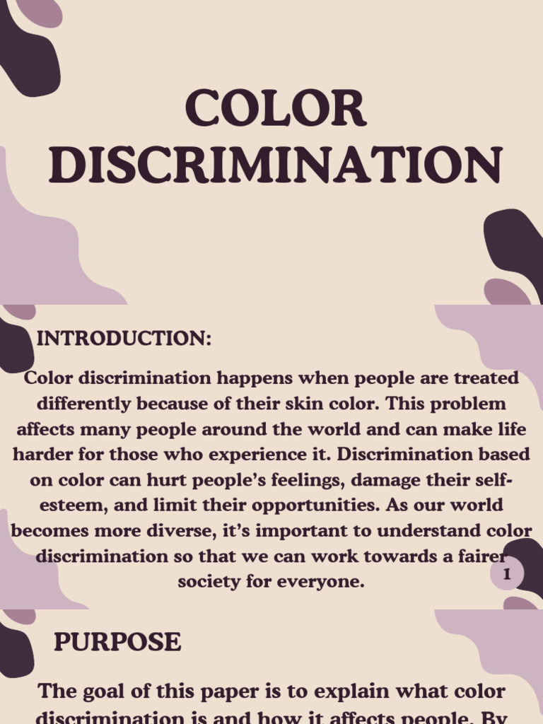 Understanding Color Discrimination | PDF | Discrimination | Social ...