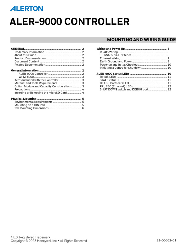 Ba Bms Alerton ALER 9000 Mounting Wiring Guide ENG | PDF | Electrical ...