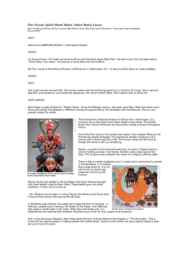 7 The Ocean Spirit Mami Wata Takes Many Faces | PDF