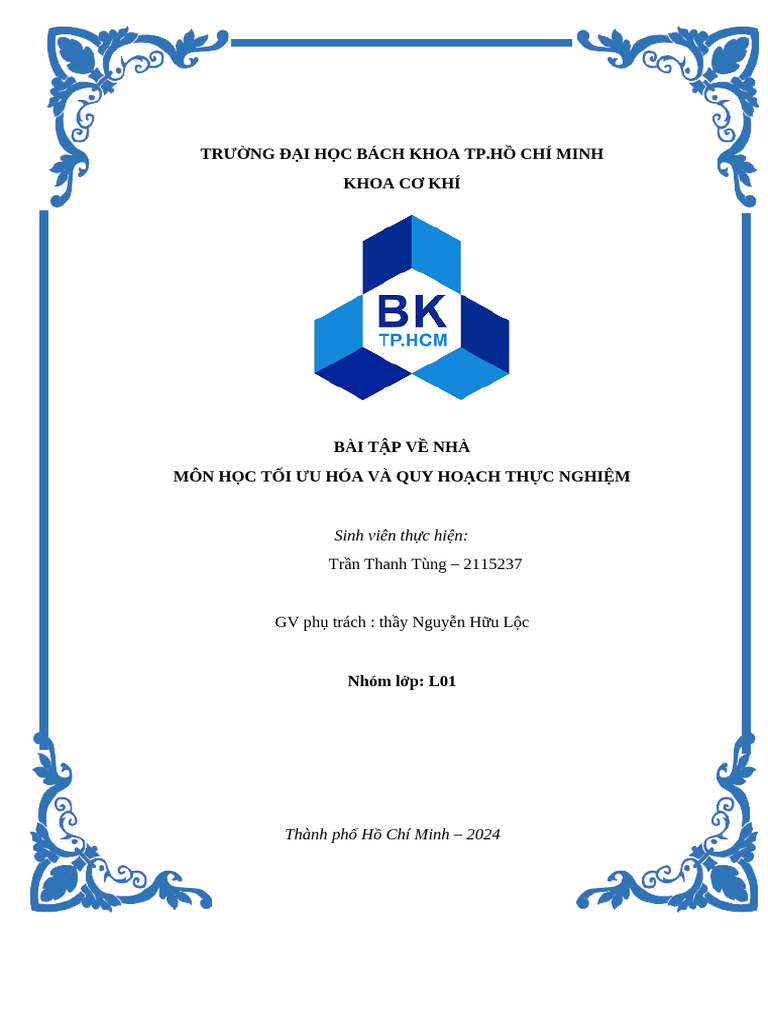 Tran Thanh Tung - BT Chuong 3 | PDF