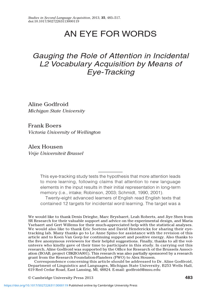 An eye for words gauging the role of attention in incidental L2 ...