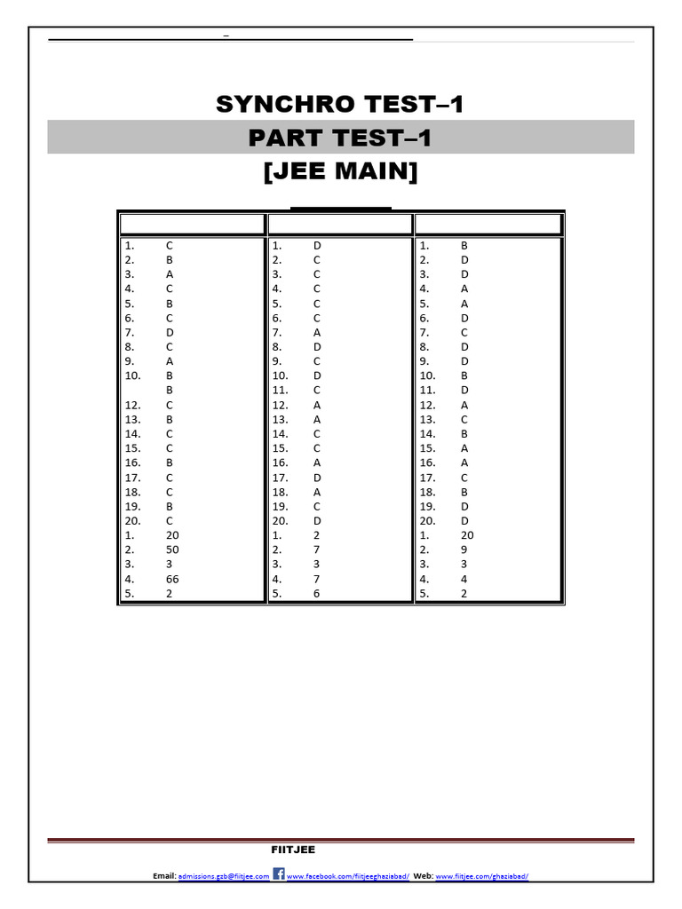 Part Test-1 (Synchro Test-1) - PNP - CSV - Mdpk-Ans & Sol. | PDF ...