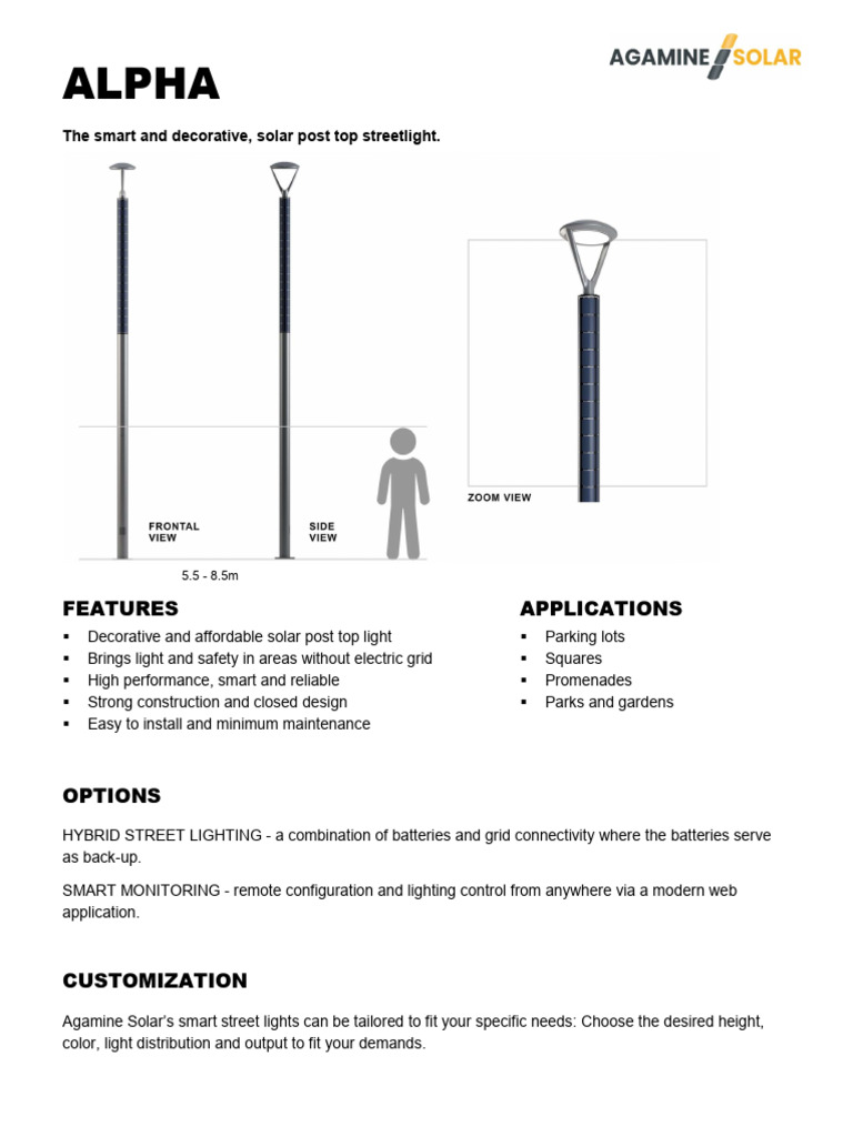 202012_Alpha datasheet_EN | PDF | Photovoltaics | Street Light