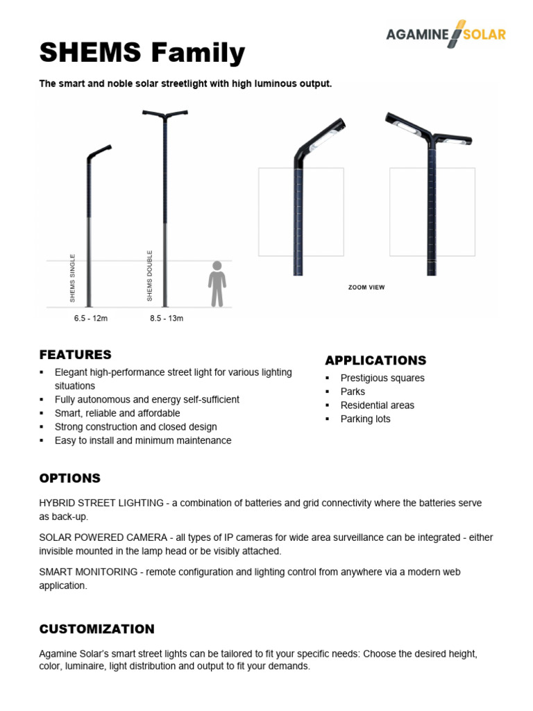 Shems Family Datasheet - EN | PDF | Photovoltaics | Street Light