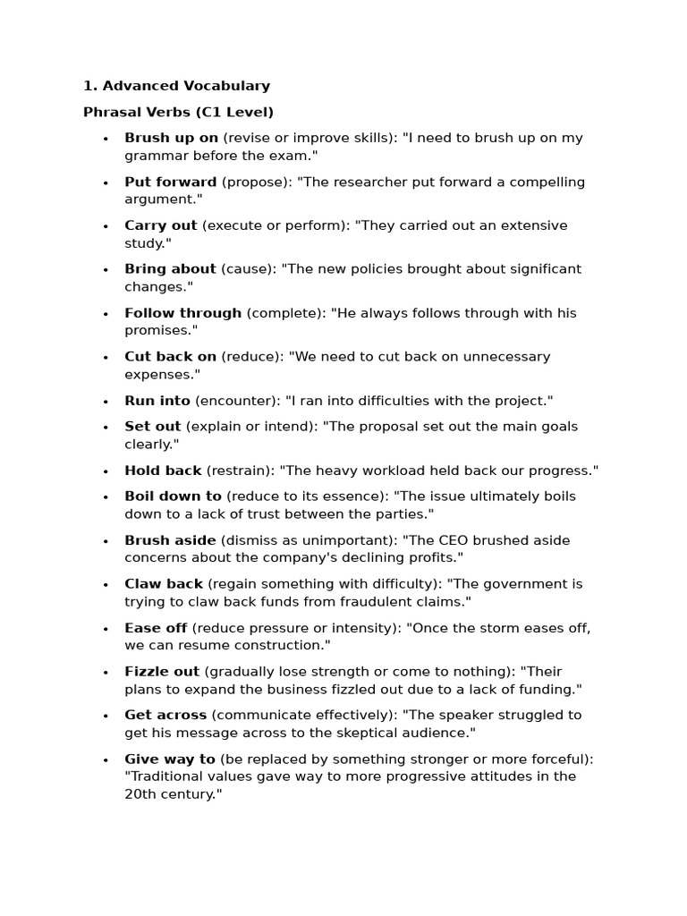 Vocabulary, Linkers and Some Useful Grammar | PDF | Verb