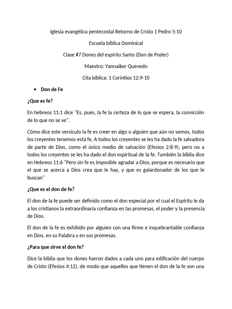 Dones de Poder - WPS Office | PDF | Fe | Don espiritual