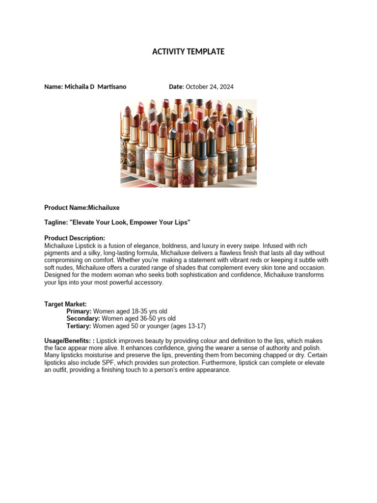 ACTIVITY TEMPLATE Midterm | PDF