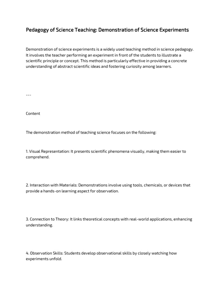 Pedagogy of Science | PDF | Science | Learning